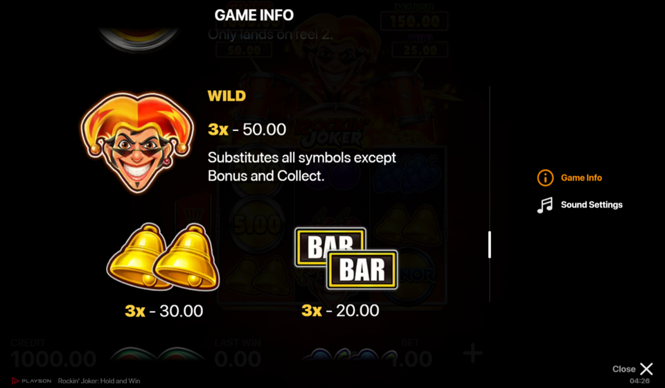 Rockin Joker Hold and Win Slot by Playson 🎰 Free Demo Play